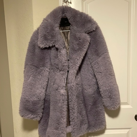 Mango | Jackets & Coats | Lavender Mango Faux Fur Coat | Poshmark